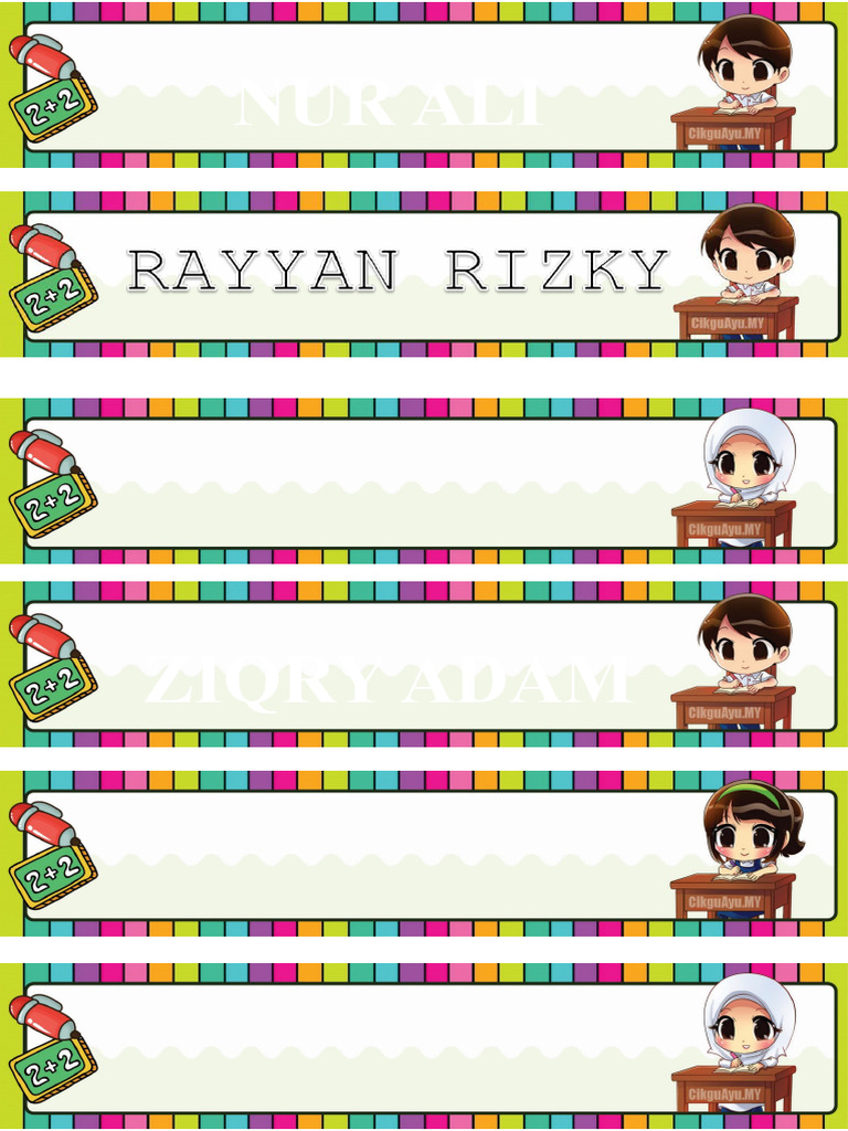Label Nama Murid A4 | PDF