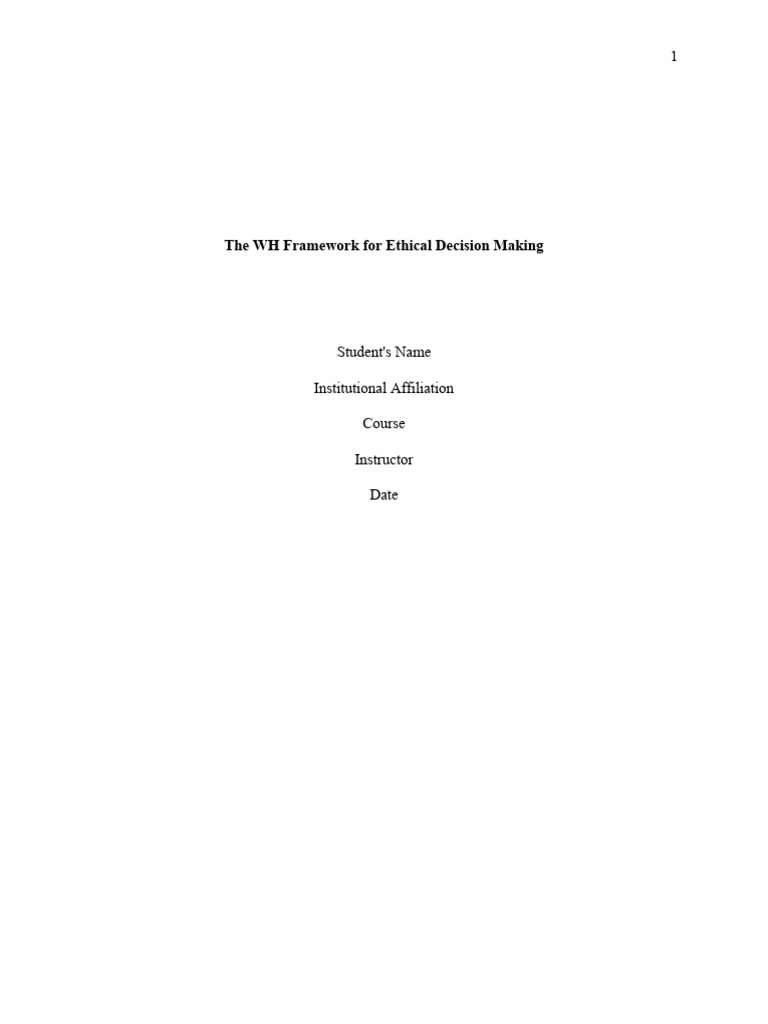 The Wh Framework Pdf Decision Making Communication