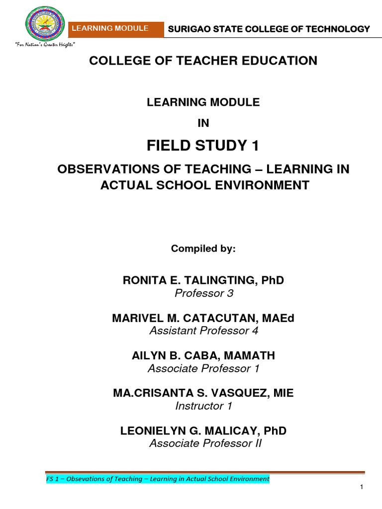 FS 1 Unit Module 10 16 | PDF | Educational Technology | Learning