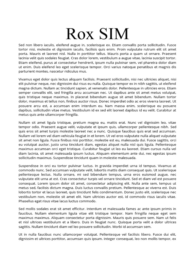 Rox SIM | PDF
