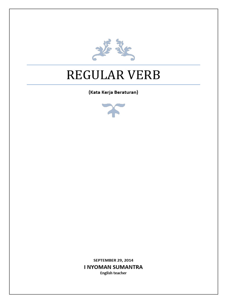 Dokumen - Tips Daftar Regular Verb Dengan Artinya | PDF