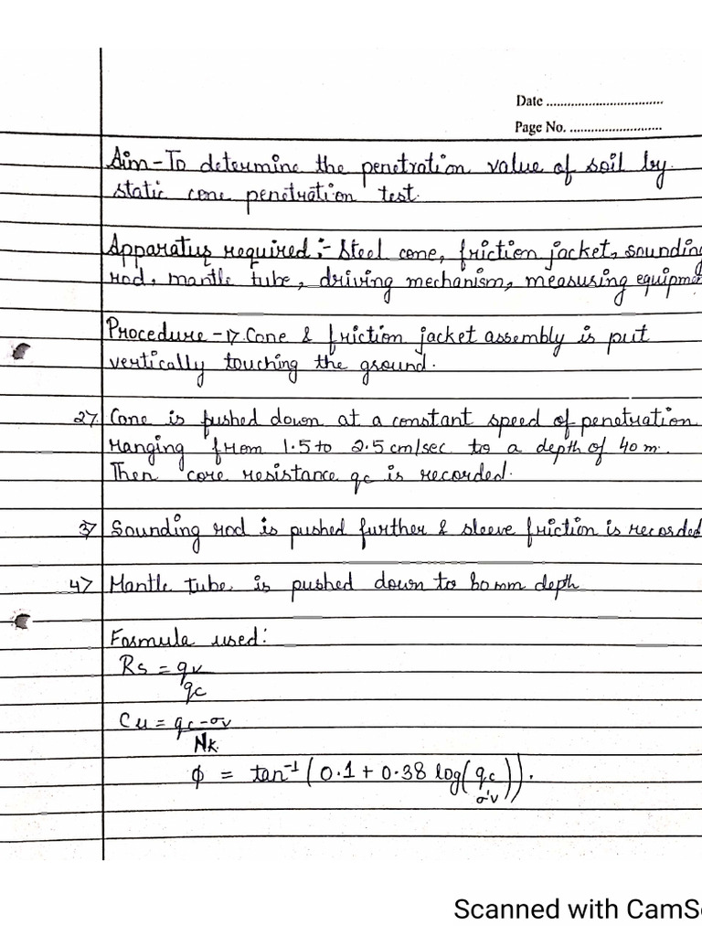 Static Cone Penetration Method Aayushi | PDF
