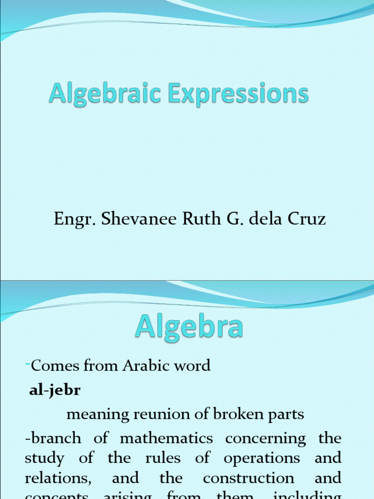 Algebraic Expressions | PDF | Division (Mathematics) | Polynomial