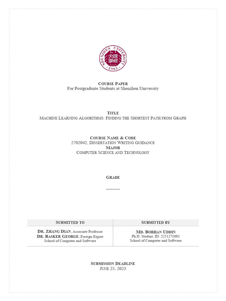 2251271001, Md. Borhan Uddin, Course Paper, Dissertation Writing ...