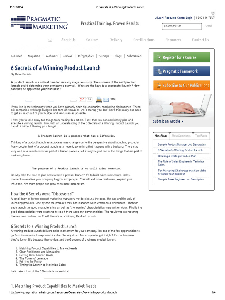 6 Secrets of A Winning Product Launch | PDF | Sales | Business