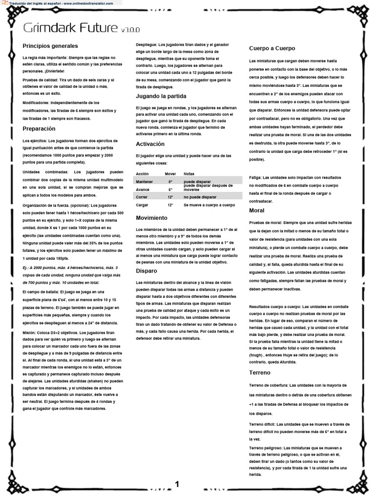 Reglas de Juego y Estrategia GF Core | PDF