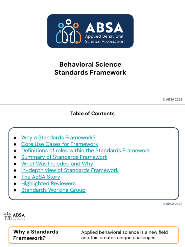 ABSA Behavioral Science Competency Framework Final Deck | PDF | Science ...