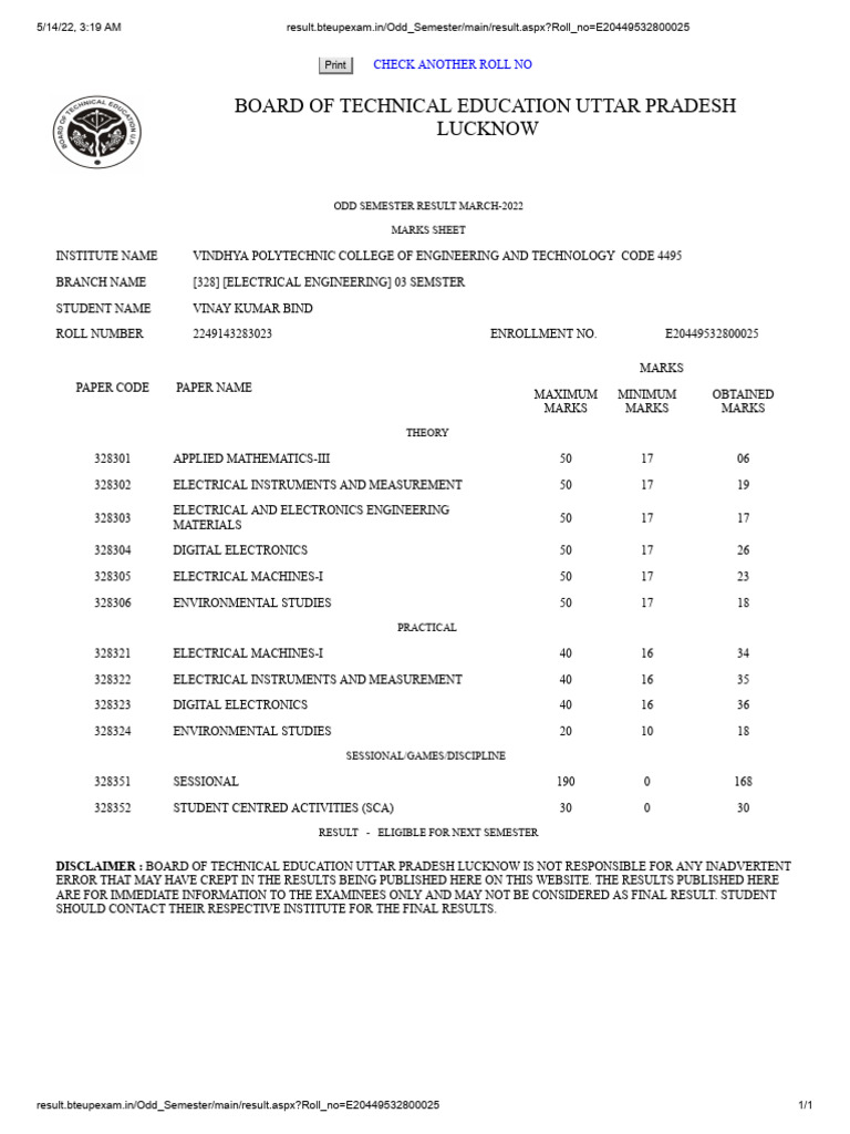 Result 3rd Semester | PDF | Computing | Electronics