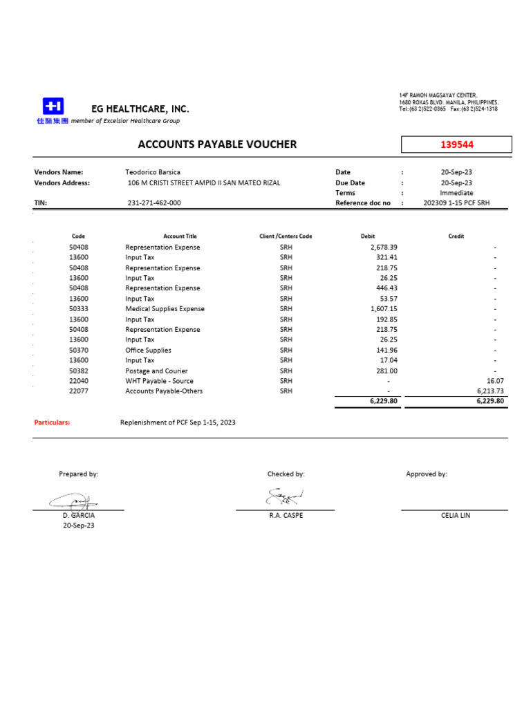 APV 139544 202309 1-15 PCF REPLENISHMENT-SRH (TY) Teodorico Barsica ...