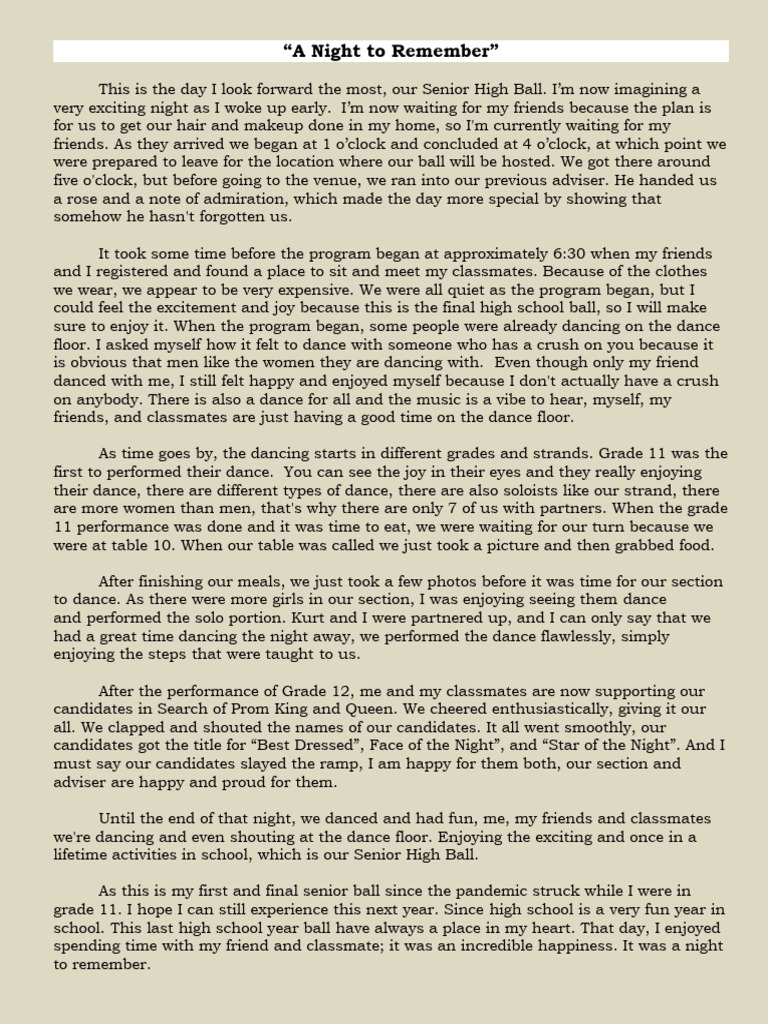 A Night To Remember | PDF