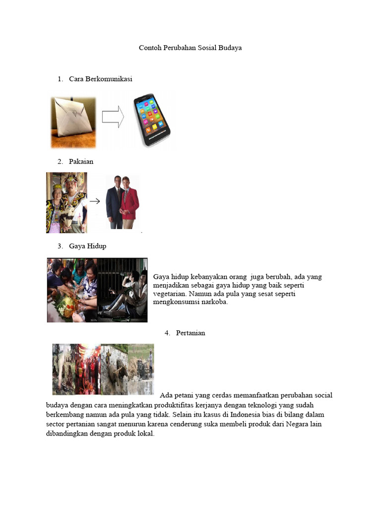 Contoh Perubahan Sosial Budaya 1 | PDF