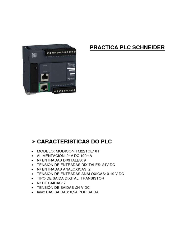 Características del PLC Schneider M221 | PDF | Tecnología