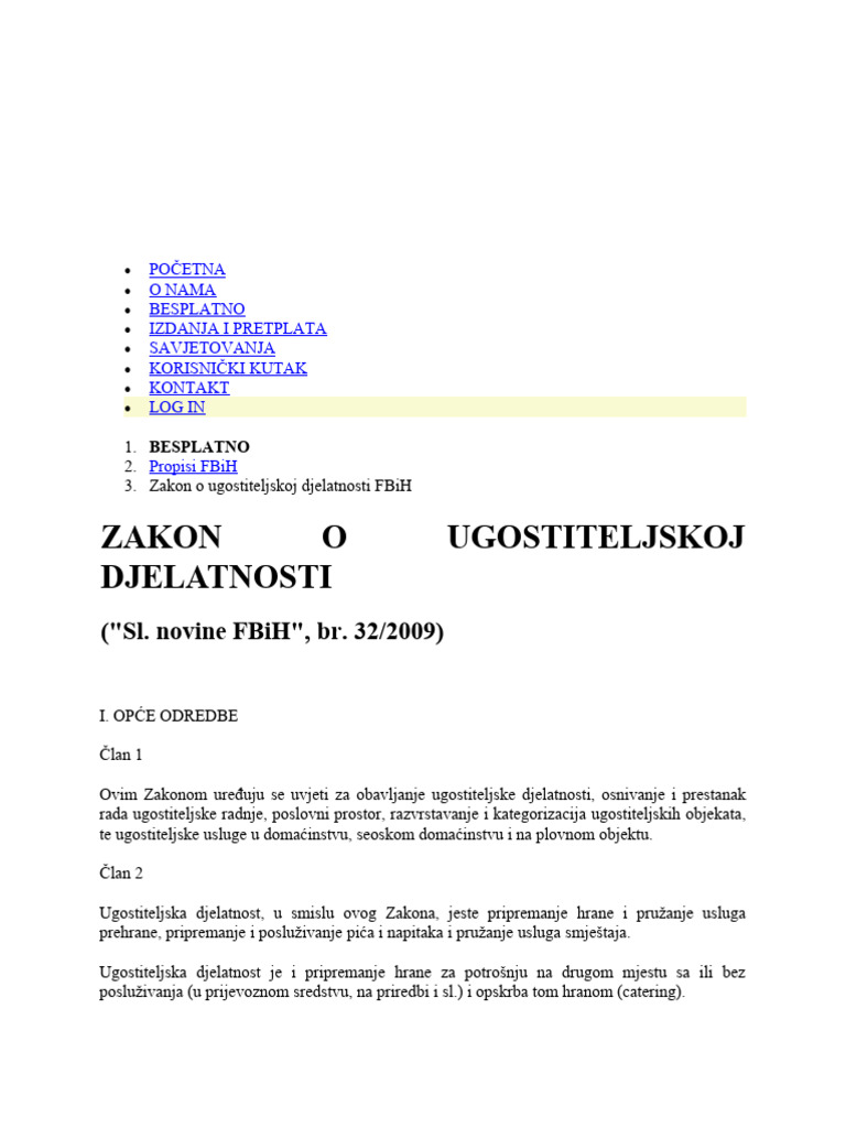 Zakon o Turizmu | PDF