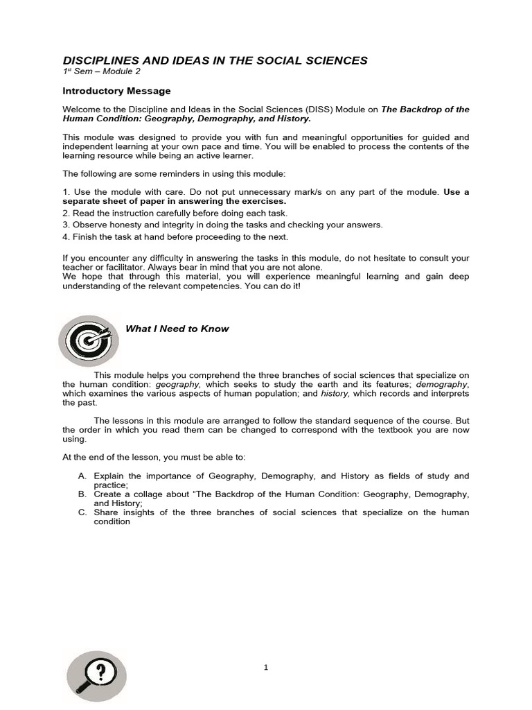Edited - DISS - Module 2 | PDF | Geography | Demography Edited - DISS - Module 2 | PDF | Geography | Demography