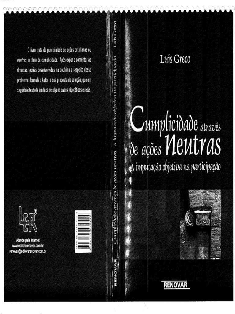 Luís Greco - Cumplicidade Atraves de Acoes Neutras (2004, Renovar ...