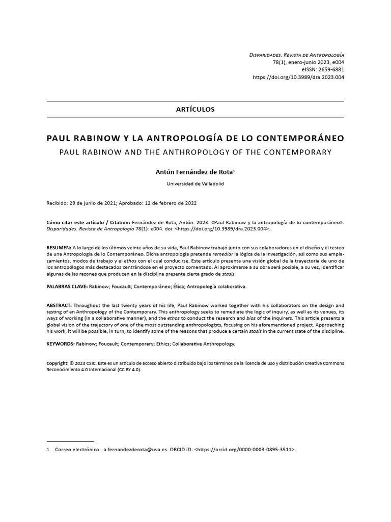 Fernández Paul Rabinow | PDF | Michel Foucault | Verdad