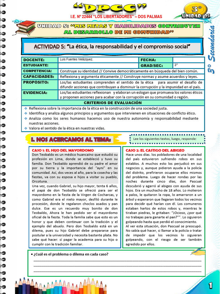3° DPCC -ACTV.05-UNID.5 2023 | PDF | Derechos humanos | Verdad