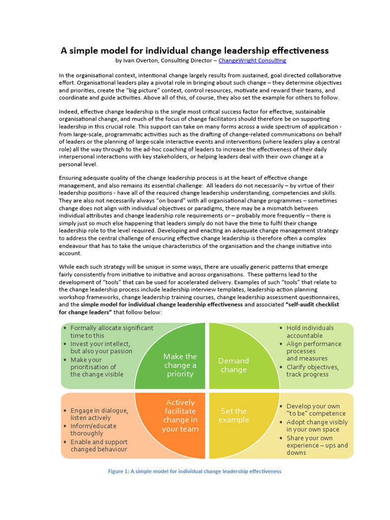 A Simple Model For Individual Change Leadership Effectiveness | PDF ...