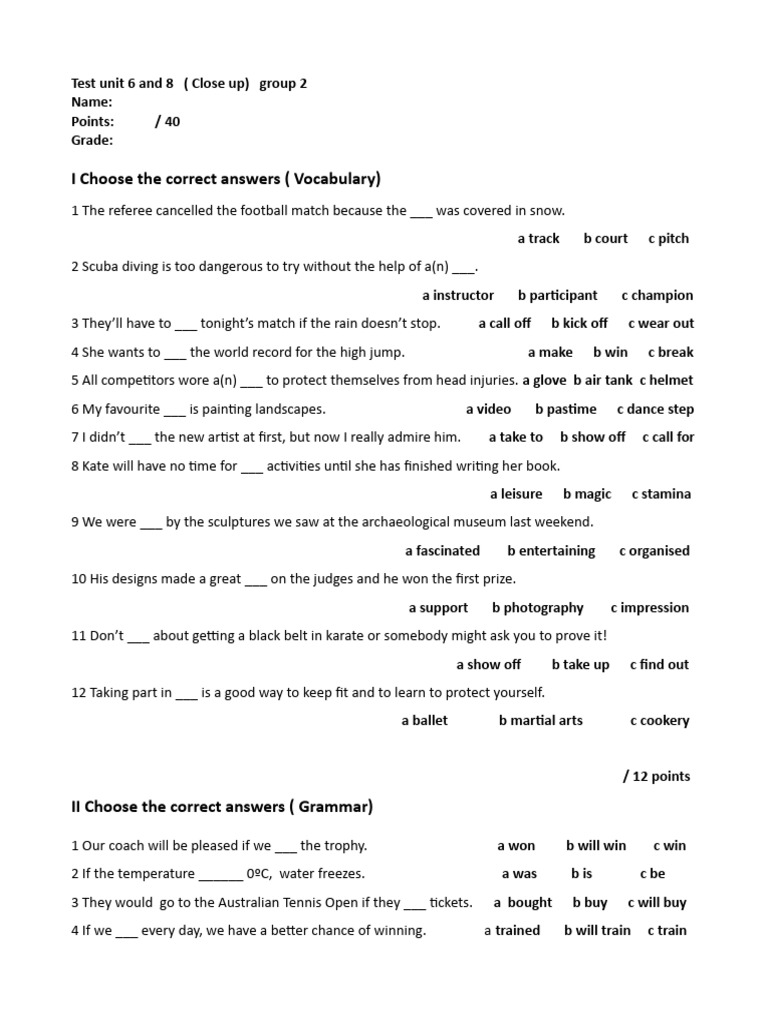 Close Up Unit 6 | PDF