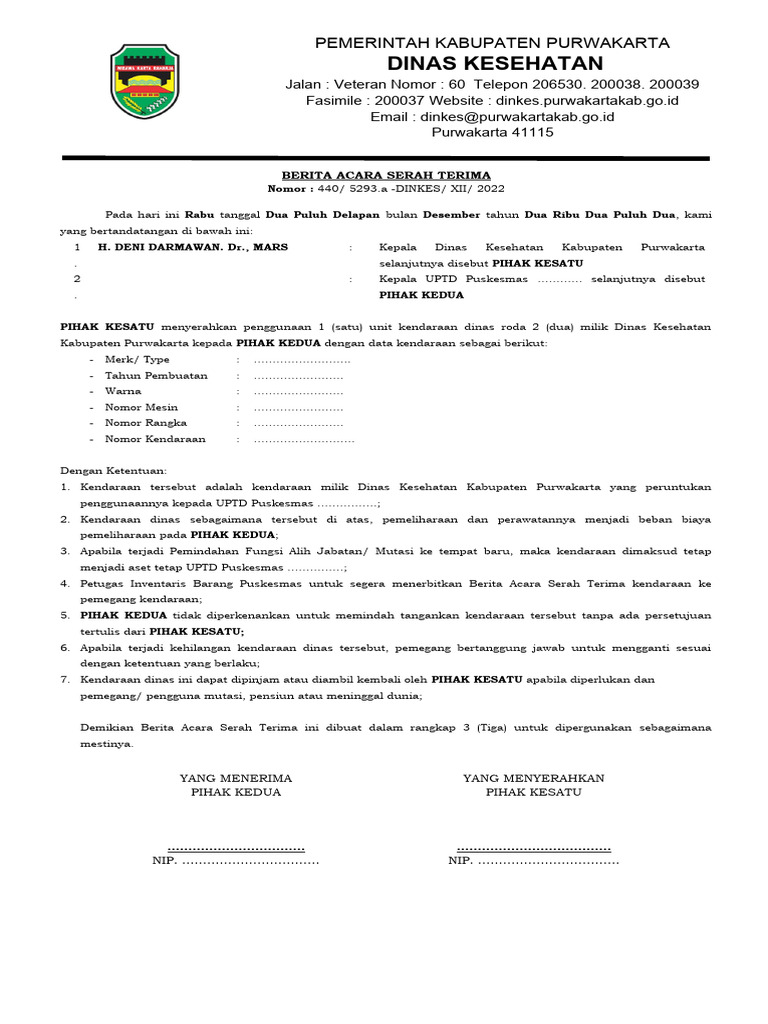 Contoh Bast Kendaraan | PDF