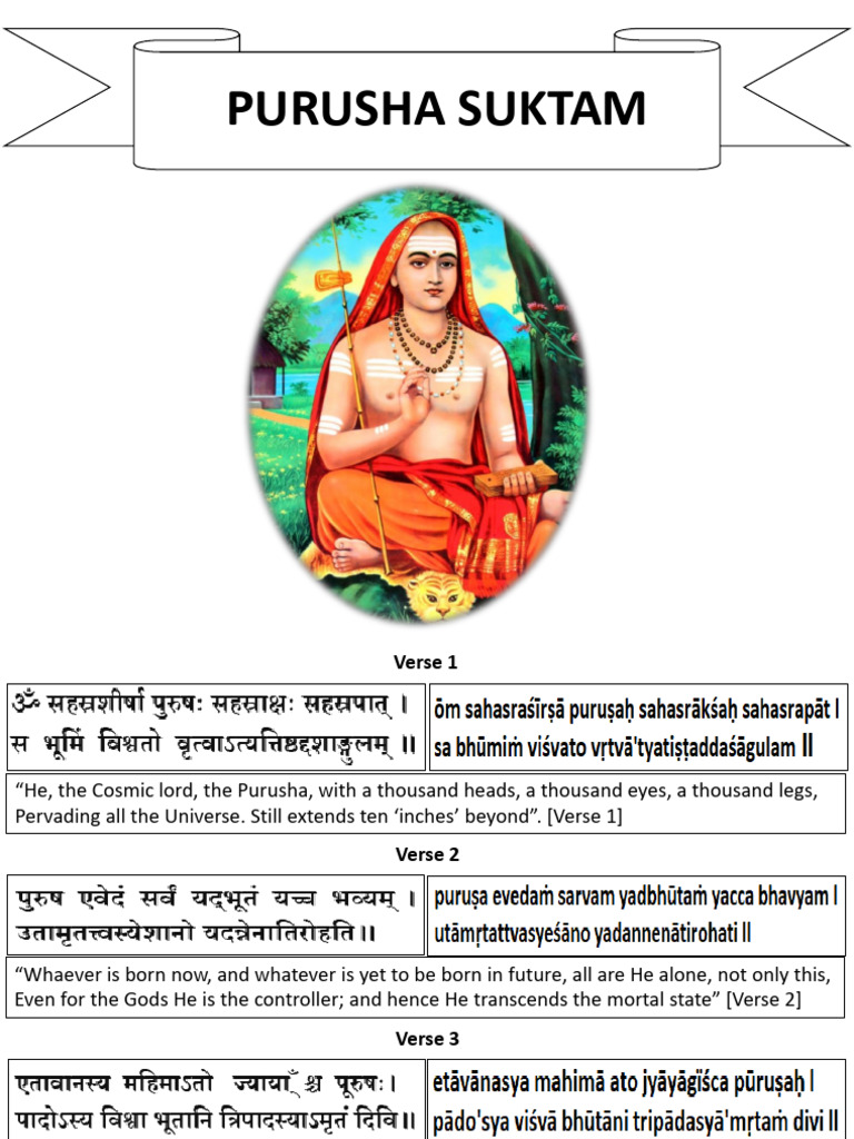Purusha Suktam | PDF | Religious Belief And Doctrine