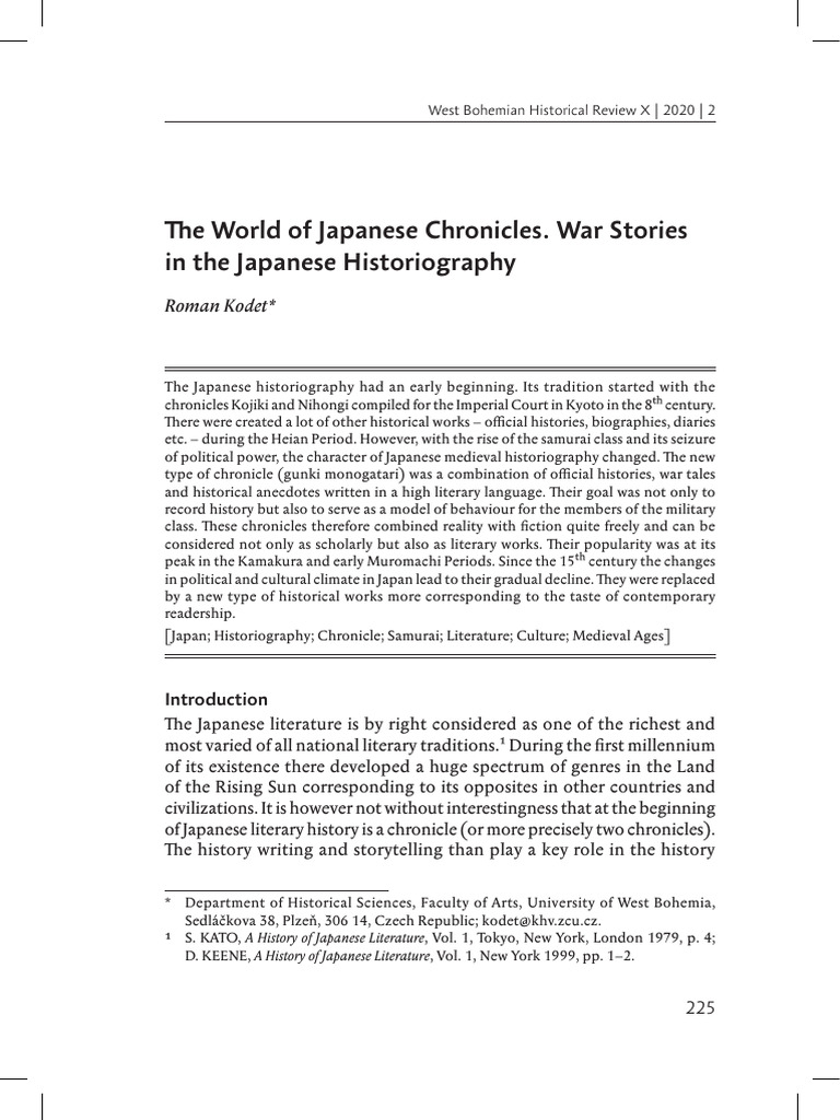 The World of Japanese Chronicles. War Stories in The Japanese ...