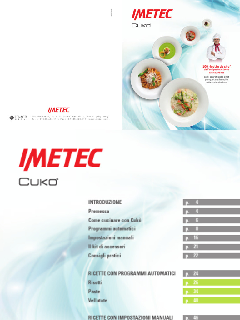Ricettario Imetec Cukò 1 | PDF