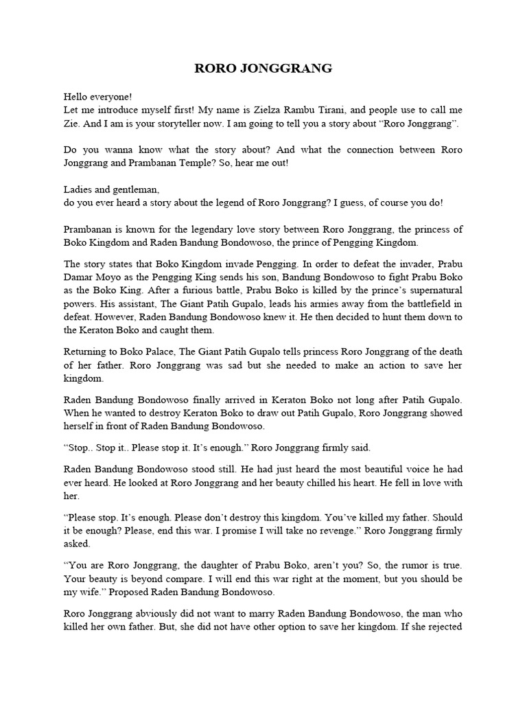 Roro Jonggrang | PDF