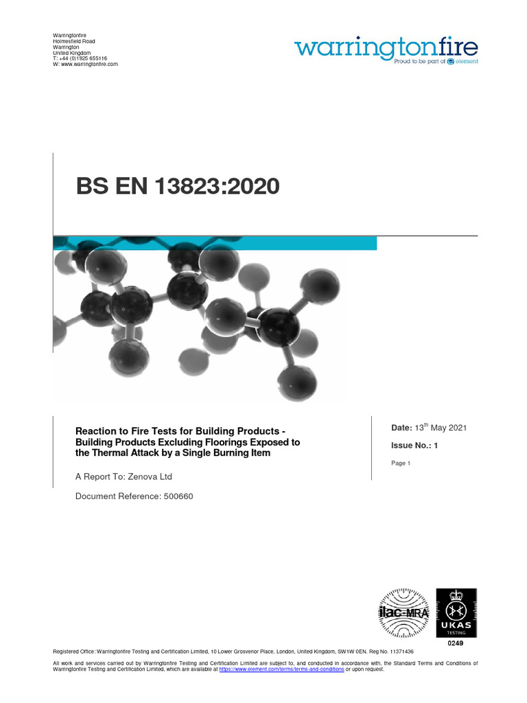 Zenova IR Fire Test Report Summary | PDF | Composite Material | Plywood