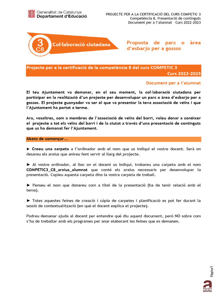 COMPETIC 3 C8 Document Alumne 22-23 | PDF