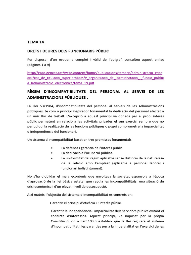 Drets I Deures Dels Funcionaris Públic | PDF