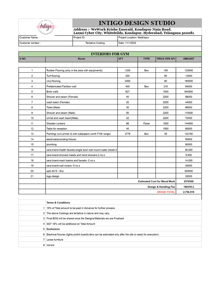 Showroom Interior Quotation | PDF | Shower | Tap (Valve)