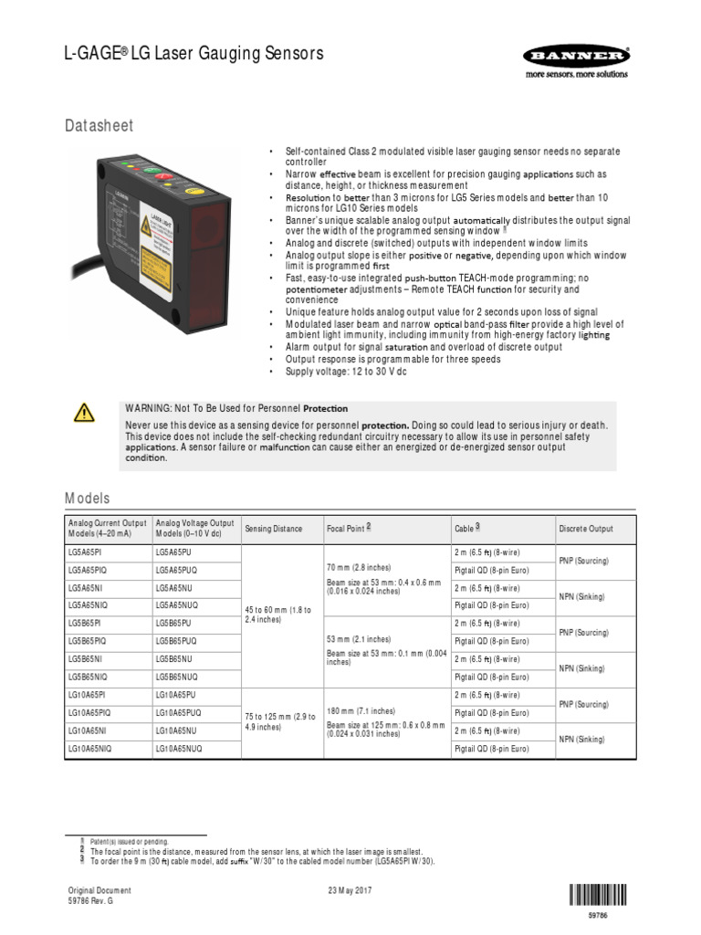 Laser Gauge Instructions | PDF | Laser | Sensor