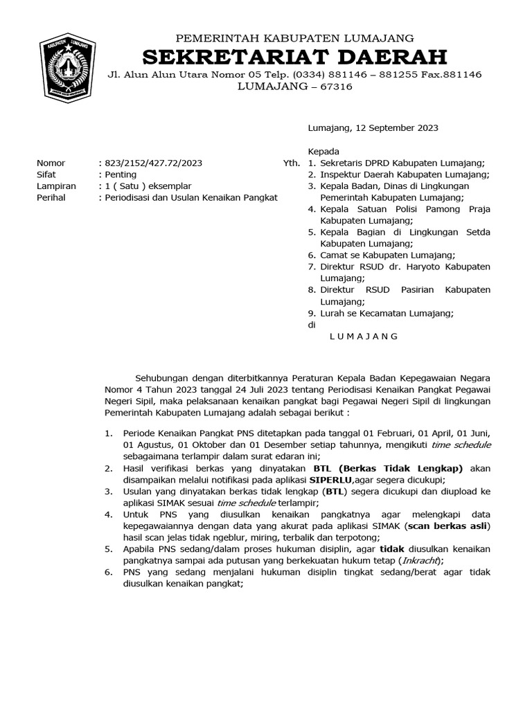 Surat Edaran Sekda KP 2024 | PDF Surat Edaran Sekda KP 2024 | PDF