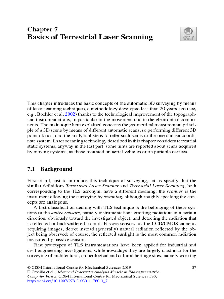 Basics of Terrestrial Laser Scanning | PDF | Lidar | Inertial ...