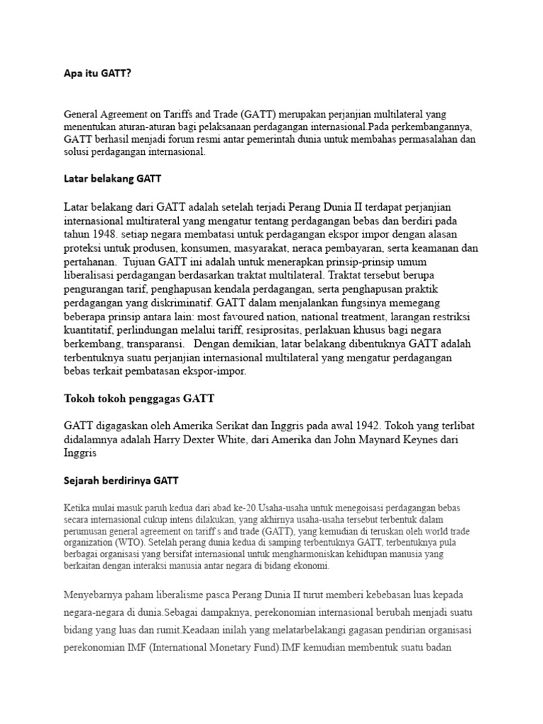 GATT | PDF | Politik | Hukum