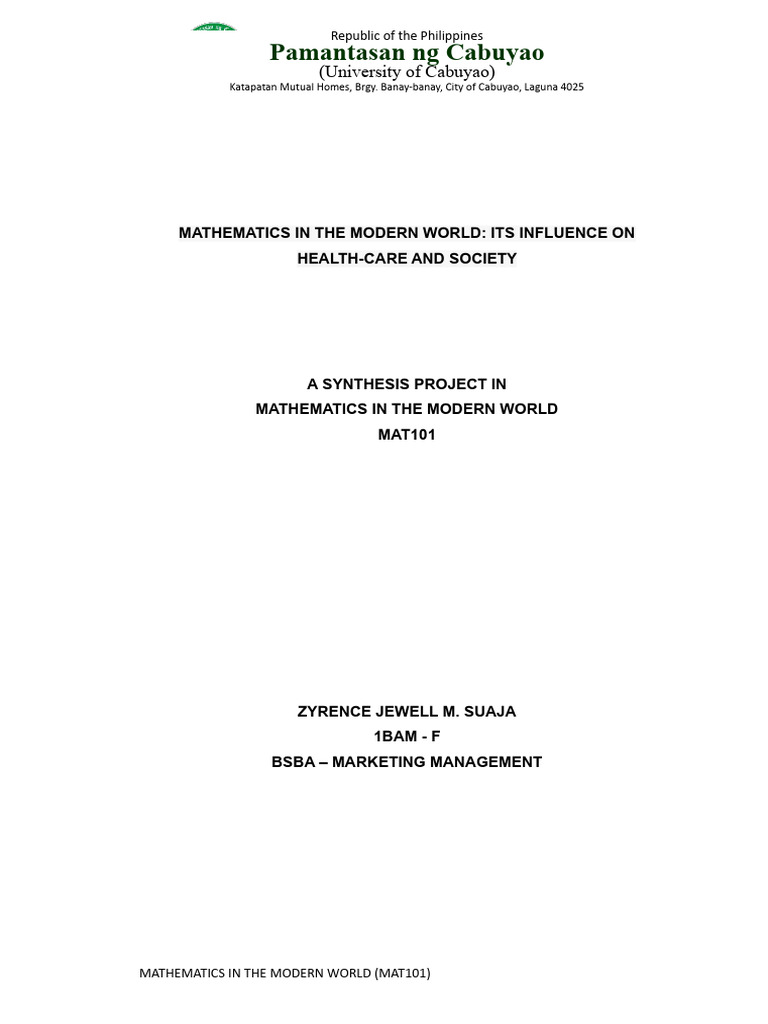 Math101 Draft | PDF | Mathematics | Health Care