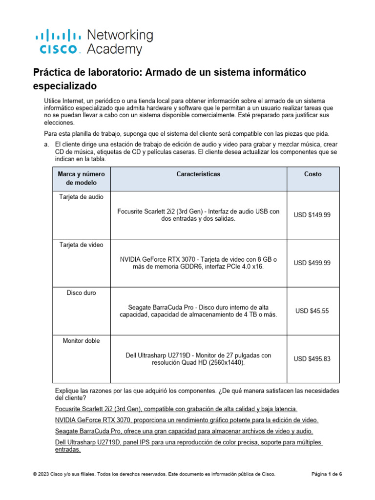 1.3.1.14 Lab - Build A Specialized Computer System | PDF ...