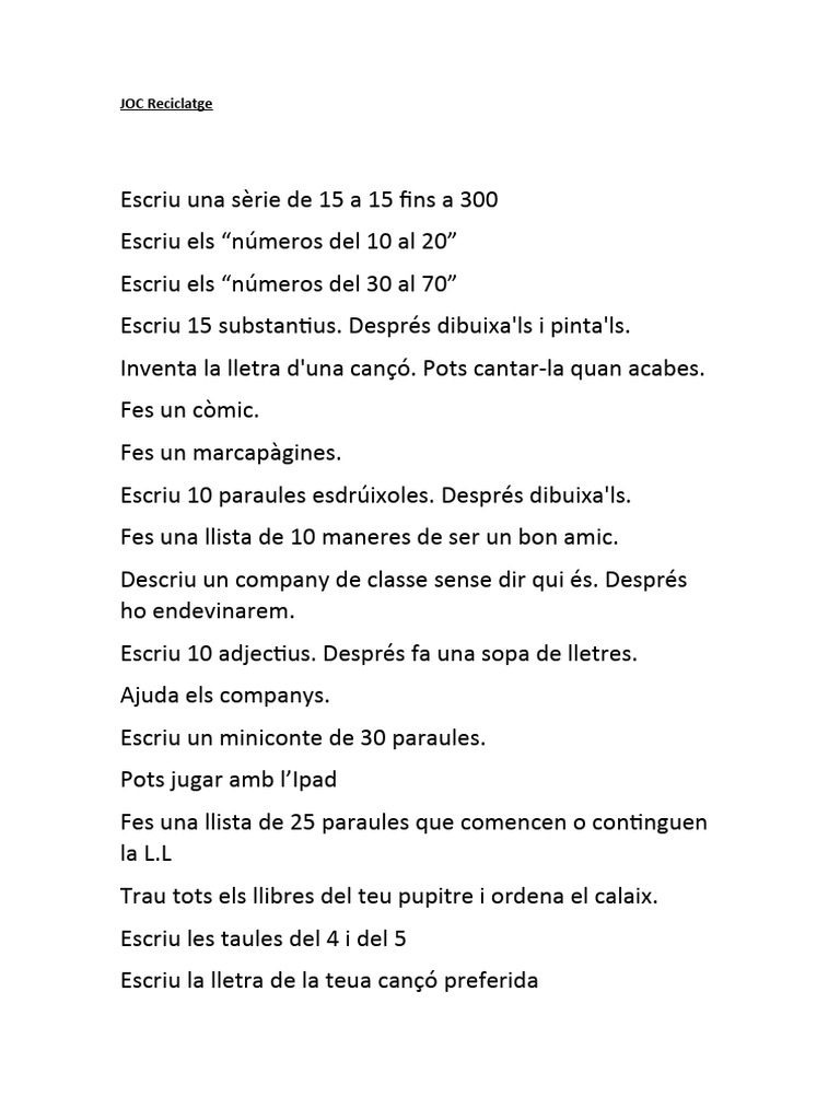 JOC Reciclatge | PDF