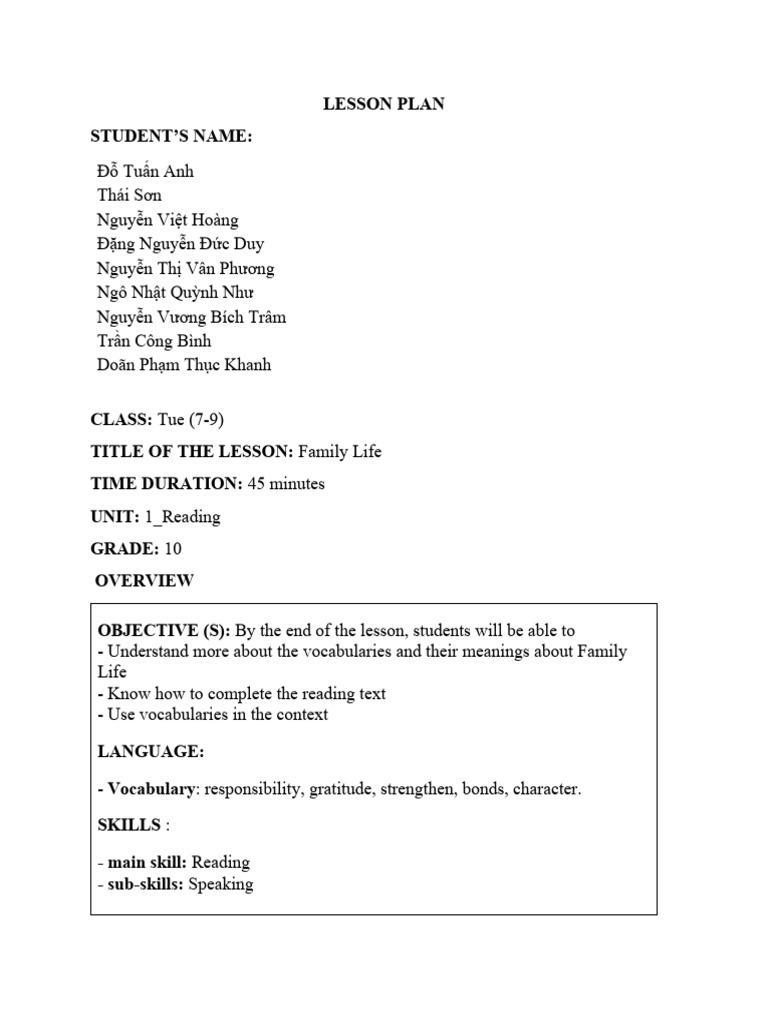 Lesson Plan Group 4 | PDF | Learning | Human Communication