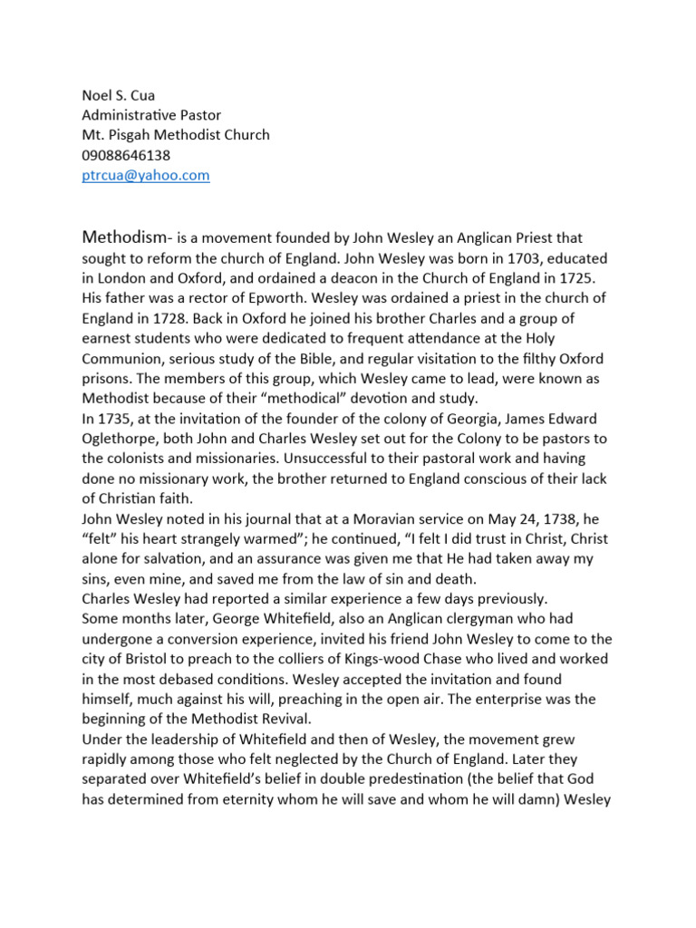 Methodism | PDF | John Wesley | Methodism