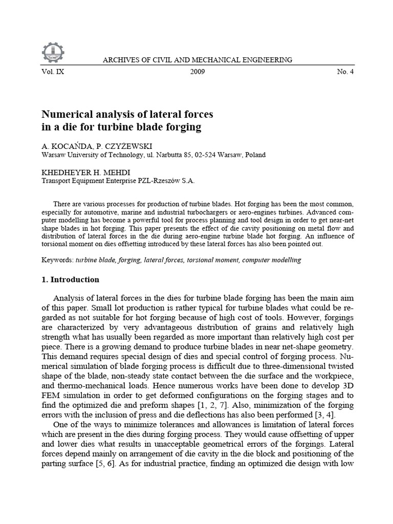 10.1016@s1644 96651260068 5 | PDF | Forging | Physical Sciences