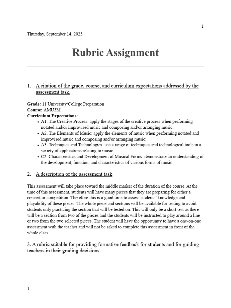 Rubric | PDF | Rubric (Academic) | Curriculum