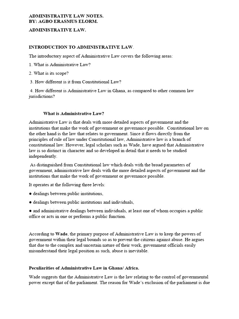 Administrative Law Law Notes | PDF | Administrative Law | Judiciaries