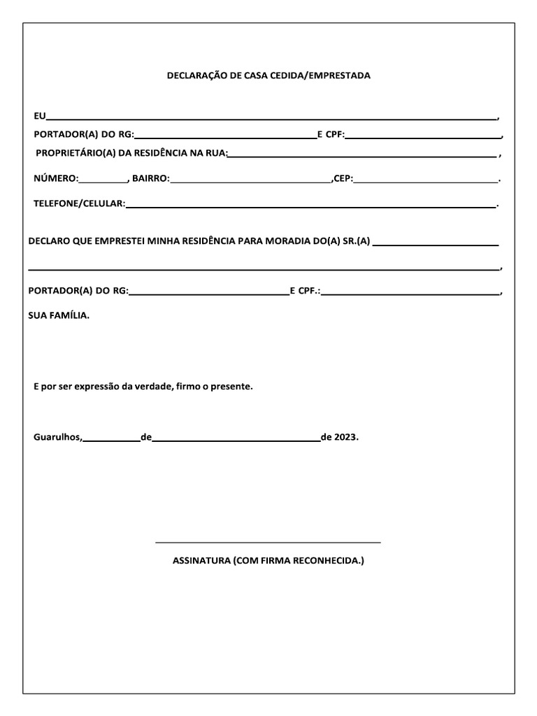 2023 Modelos de Declarações | PDF