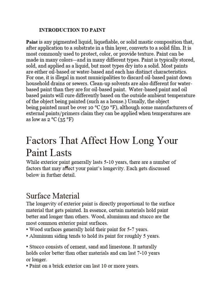 Introduction To Paint | PDF | Paint | Secondary Sector Of The Economy