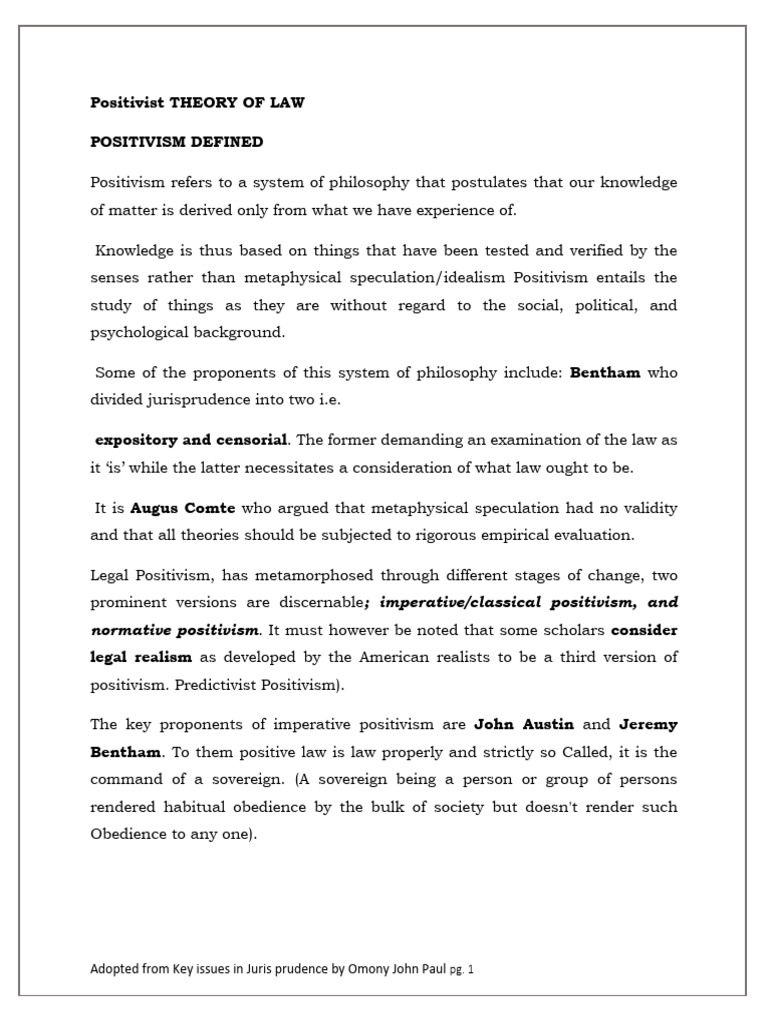 Legal Positivism Explored | PDF | Jurisprudence | Positivism