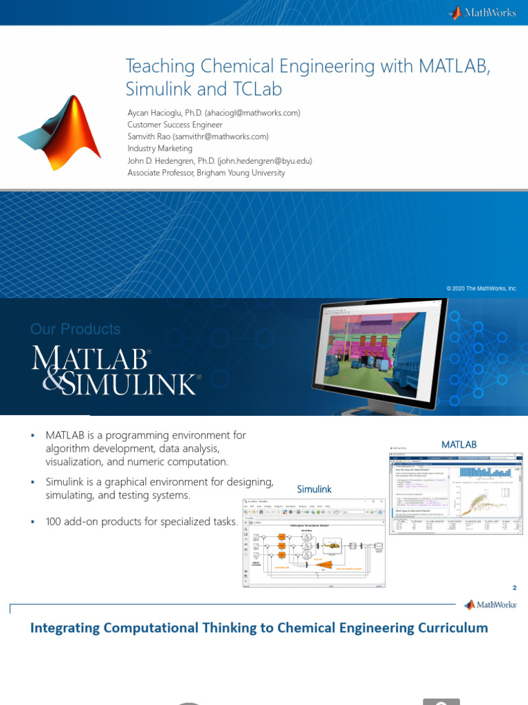 Teaching Chemical Engineering With Matlab Simulink and Tclab | PDF ... Teaching Chemical Engineering With Matlab Simulink and Tclab | PDF ...