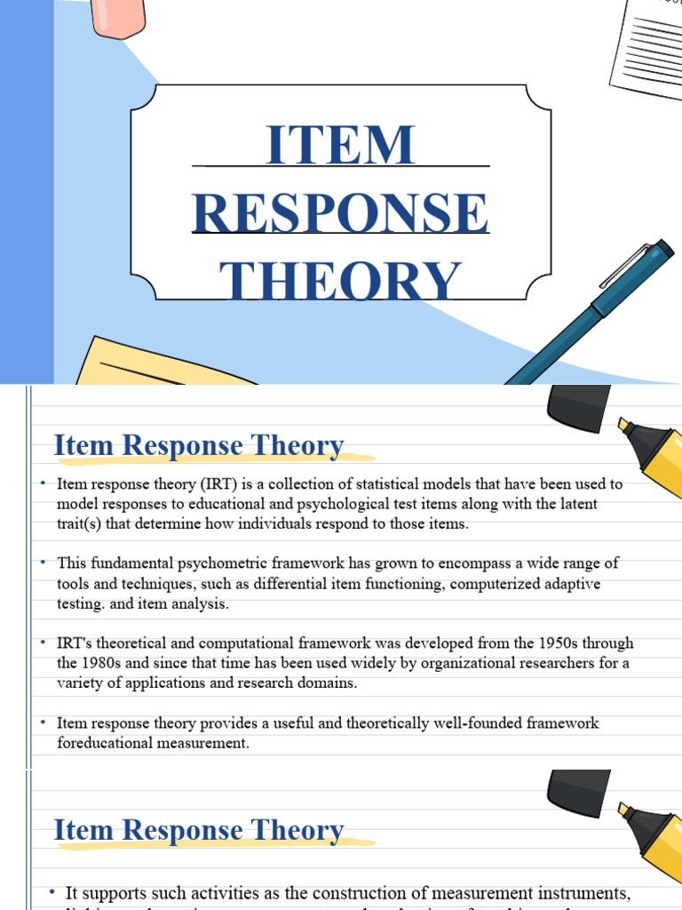 Item Response Theory | PDF | Scientific Method | Applied Mathematics