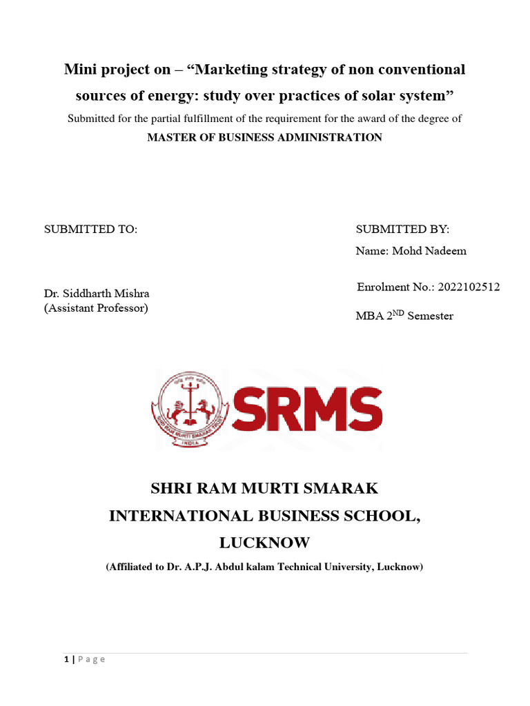 Mini Project 2nd Semester | PDF | Renewable Energy | Climate Change ...